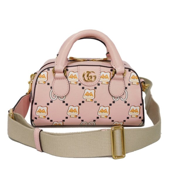 Gucci | Bags | Gucci Handbag Animal Print Bag Pastel Shoulder Gg ...